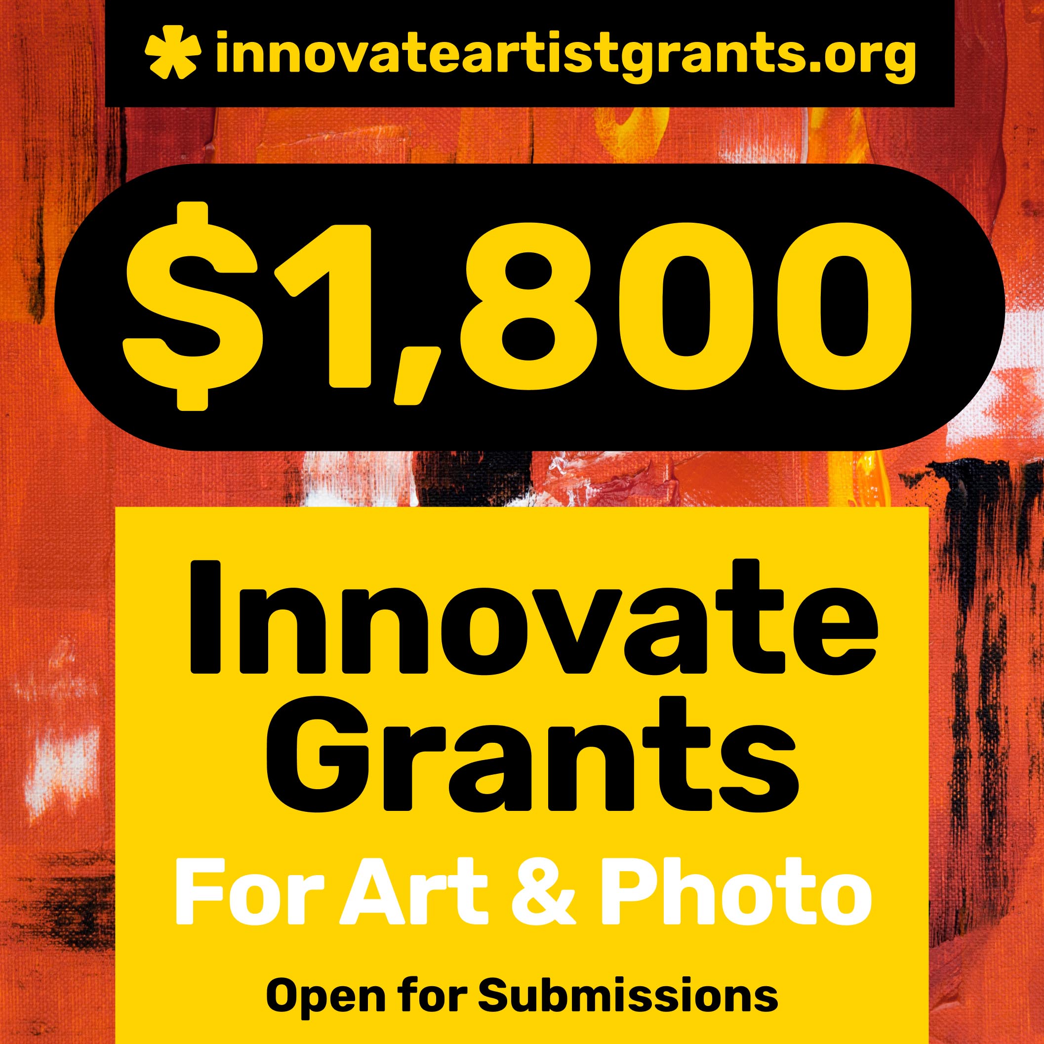 NEW * $1,800.00 Innovate Grants for Art + Photo - Department of Art